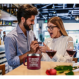 Fathers's Day Gifts for Boyfriend from Girlfriend - Boyfriend Fathers Day - Funny Gifts for Boyfriend - Boyfriend Birthday Gifts - Gifts for Him -Present for Boyfriend Novelty Coffee Mug 14oz, Red