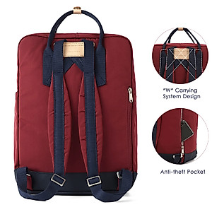 G-FAVOR Convertible Backpack Tote Women Laptop Backpack Daypack Bookbag, Water Resistant Computer Backpack for College School Work, Fits 15.6 inch Laptop