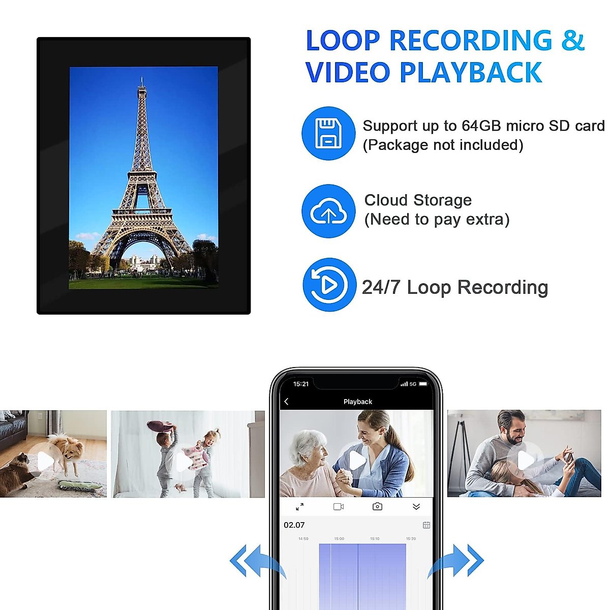 VANCHEER Hidden Camera Photo Frame WiFi Spy Cameras 1080P HD for Home Security Wireless Small Nanny Cam with Motion Detection, Remote View for Indoor Surveillance No Audio Function