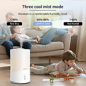 Aromacare Humidifiers for Bedroom, 4L Cool Mist Large Humidifier with Essential Oil Diffuser, Ultrasonic Top Fill Humidifier for Baby Home, Sleep Mode, Adjustable Mist Output, Auto Shut-Off