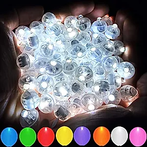Aogist 100pcs White LED Balloon Light,Tiny Led Light Mini Round Led Ball Lamp for Paper Lantern Balloon,Indoor Outdoor Party Event Fun Halloween Christmas Party Wedding Decoration Supplies
