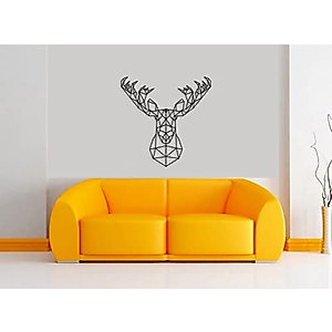 Deer Animal Wall Art Decor, Deer Wall Hanging, Deer Metal Wall Decor, Deerl Wall Decor, Metal Wall Art, Deerl Metal Wall Art, Deer Wall Art (31,5"x31,5"/80x80 cm, Black)