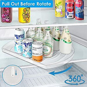 FIRJOY Lazy Susan Turntable for Refrigerator, Square Turntable Organizer for Fridge Cabinet, Pantry, Countertop | 16.5" x 11.1" (Rectangle 2 Pack - Clear)