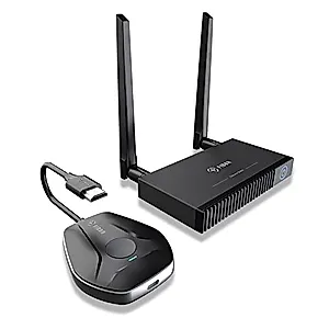 FIBBR Wireless HDMI Transmitter and Receiver, 2.4G/5G Wireless Dual-Band Transmission, 50M HDMI Wireless Extender Kit for Streaming Media, PC, Laptop, Dongle, Projector, Monitor and More