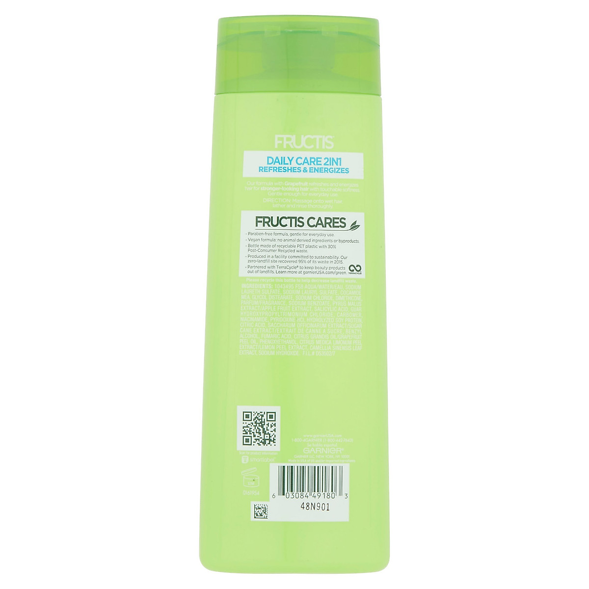 Garnier Fructis Haircare - Daily Care - 2 in 1 Shampoo & Conditioner - With Grapefruit - Net Wt. 12.5 FL OZ (370 mL) Per Bottle - Pack of 3 Bottles