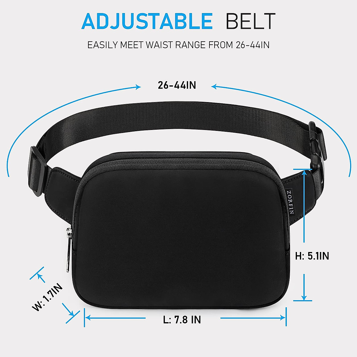 ZORFIN Fanny Packs for Women, Fashion Belt Bag with Adjustable Strap Small Waist Bag Hip Bum Bag Crossbody Bags for Travel Workout Running Hiking (Yellow)