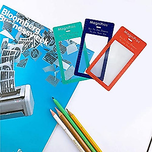 MAGDEPO Signature Writing Guide for Blind and Low Vision with 2 Pocket 3X Bookmark Magnifier for Reading Books