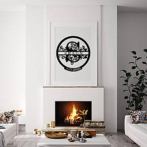 Custom Metal Name Signs | Custom Family Name Sign | Metal Wall Art Last Name Sign | Family Name Sign | Outdoor Metal Sign | Split Letter Monogram Wall Decor | Personalized Wedding Gift