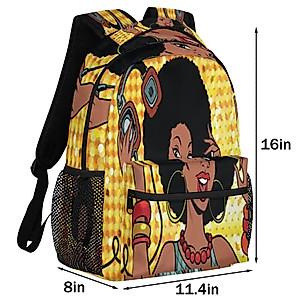African American woman Retro Travel Laptop Backpack for men women Water Resistant College School Bookbag Lightweight Casual Daypacks Travel Essentials