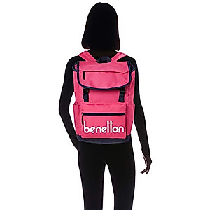 UNITED COLORS OF BENETTON.(ユナイテッド カラーズ オブ ベネトン) Women 2BE0393RK Backpack Flap, Safety Pink