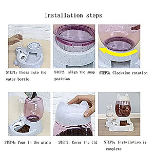 Dog Food Feeder & Water Dispenser 2 in 1 Automatic Cat Feeder,Cat Food Dispenser,Automatic Cat feeders 2.2L Food and 580ML Waterer, Pet Food Water Dish for Cat,Dogs,Puppy, Rabbit Pets (Green)