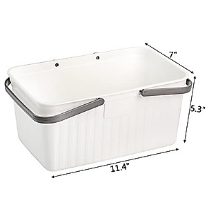 Hiceeden 4 Pack Plastic Shower Caddy Basket, Portable Bathroom Caddy Tote, Drainage Storage Organizer Bin with Handles for Bathroom, College Dorm, Shampoo Toiletry Organizer, White