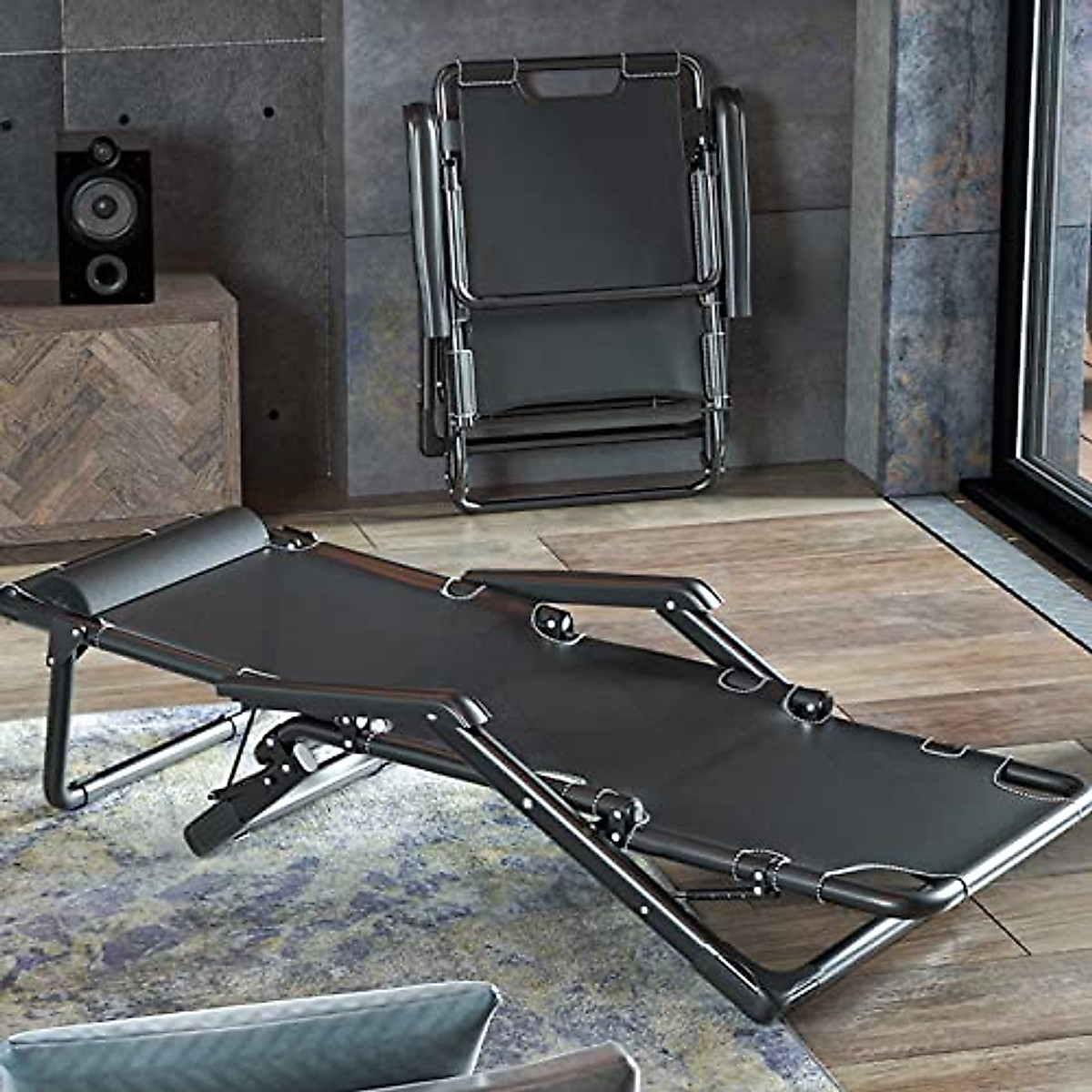 ABaippj Leisure Lazy Recliner for Home Balcony, Portable Adjustable Zero Gravity Chair Folding Reclining Lounge Chair for Backyard Porch Swing Pool and Beach