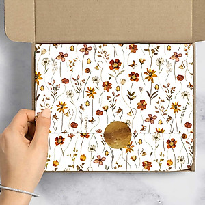 JarThenaAMCS 100 Sheets Fall Floral Tissue Paper Autumn Wildflower Gift Wrapping Paper Flower DIY Art Craft Tissue for Thanksgiving Wedding Birthday Party Decor, 14 x 20 Inch