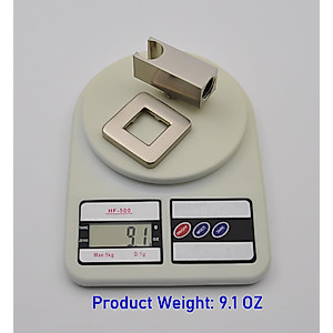 Aquaiaw Wall Supply Elbow with Flange, Tapered 1/2 NPT Female Inlet, Solid Brass Wall Union with Handshower Holder, Square Wall Supply Elbow with Hand Shower bracket, PVD Brushed Nickel, G1/2 Outlet