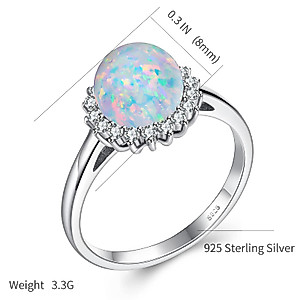 Weinuo Black Created Opal Ring 925 Sterling Silver Gold Plated promise rings for her Rings Christmas Birthday Party Jewelry For Women Gifts Size 7