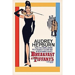 Pyramid America Breakfast at Tiffanys Audrey Hepburn Holly Golightly Romantic Comedy Movie Film Cool Wall Decor Art Print Poster 24x36