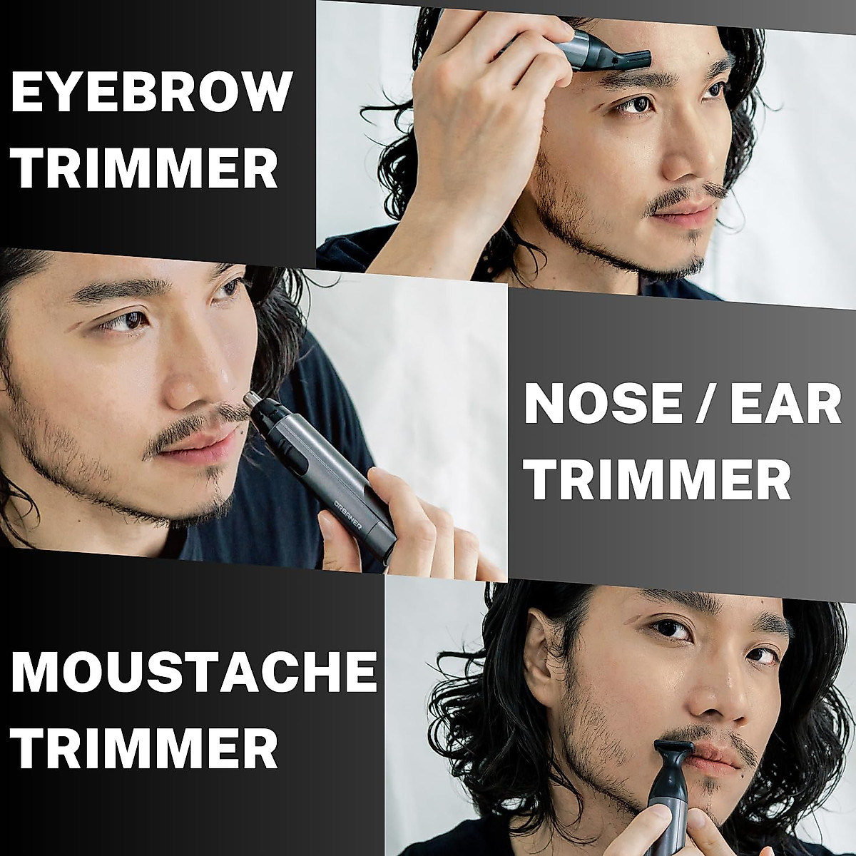 URBANER Beard Trimmer for Men, Waterproof Grooming Kit, Portable Nose and Ear Hair Clippers, 6 Pieces Set, Battery Included, Mustache Trimmer Gift for Men, MB-980