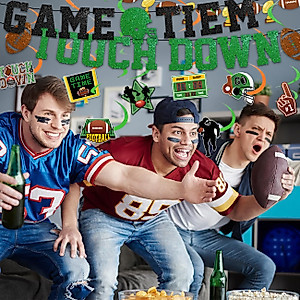 37Pcs Football Party Decorations Football Hanging Swirl Decor for Football Birthday Party Game Time Touch Down Banner Football Game Day Tailgate Party Supplies