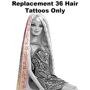Replacement Parts for Hair Tattoos Barbie - Barbie Hair Tattoos Doll Playset BDB19 ~ Includes Pink Spray Bottle and 36 Hair Tattoos