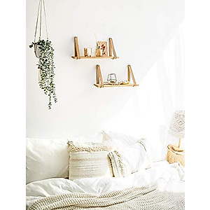 Mkono 2pcs Hanging Shelf and 1pc Diaper Organizer Caddy Boho Decor Storage for Nursery, Bedroom, Gift