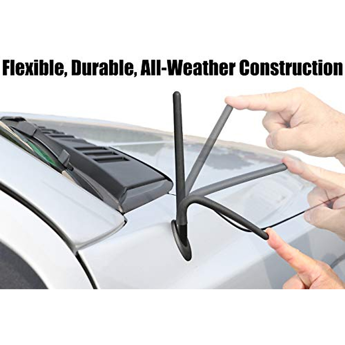 AntennaMastsRus - The Original 6 3/4 Inch Replacement Rubber Antenna Mast fits Toyota Tundra (2000-2020) Accessories - USA Stainless Steel Threading - Car Wash Proof - Internal Copper Coil