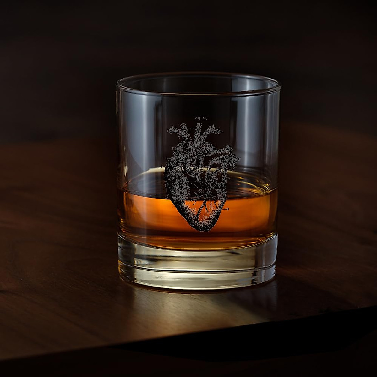 AGMdesign, Human Heart Anatomy Whiskey Glass, Unique gift for Physician, Nurse, Neighbor, Coworker, Friend, Boss, Anatomy Of Heart Art, Heart Drawing
