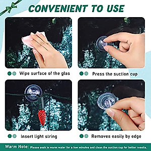 Sieral 225 Pcs Christmas Light Suction Cups String Cup Hook Shower Caddy Connectors Heavy Strength Duty Mini Clear Plastic Transparent Window with