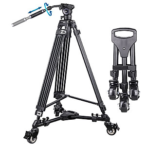 Video Tripod with Heavy Duty Tripod Dolly ARTCISE Professional Heavy Duty Tripod for DSLR Cameras Video Camcorders, Load Capacity Up to 20 Pounds …