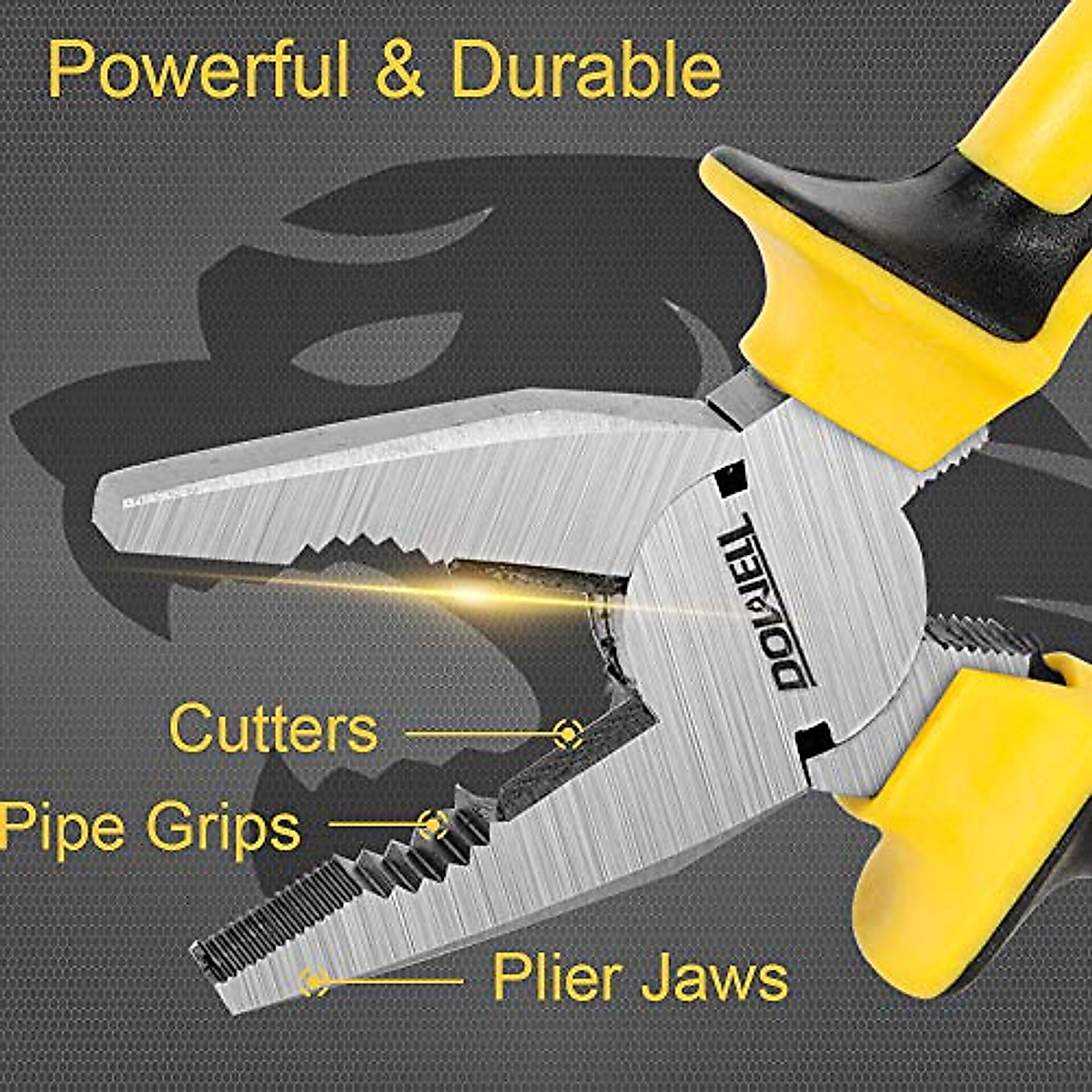 DOWELL Lineman's Pliers Combination Pliers with Cutter 6 Inch Heavy Duty Nickel Chromium Steel Construction And Professional Handle