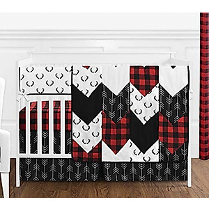 Sweet Jojo Designs Red and Black Buffalo Plaid Check Boy Small Fabric Toy Bin Storage Box Chest For Baby Nursery or Kids Room - Woodland Rustic Country Farmhouse Lumberjack Check