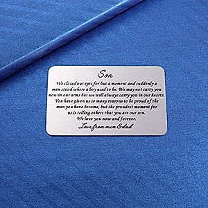 I Closed My Eyes Son Metal Wallet Card - Sentimental Keepsake Gift for Son, Wedding Day, College Graduation, Birthday, Proud Parent