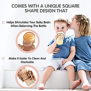 hegen Newborn Baby Bottle Basic Starter Kit- PPSU Bottle for Babies, Medium & Slow Teat- Breast Milk Storage Lids and Secure Seals