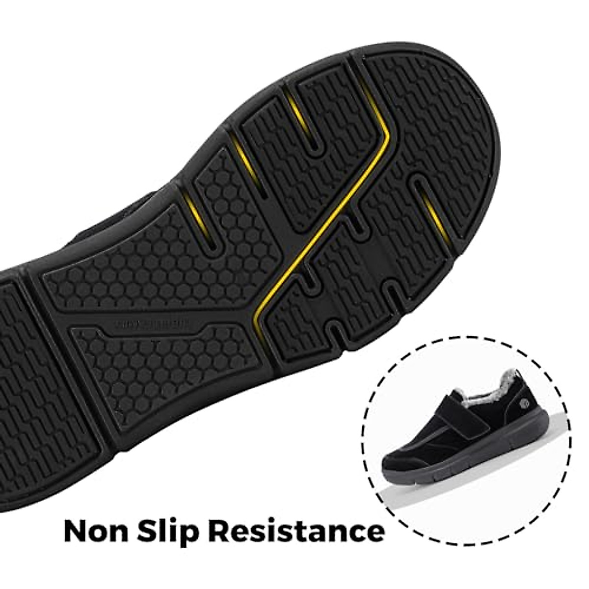 FitVille Wide Width Mens Slippers Non Slip Plush House Shoes with Adjustable Strap Indoor & Outdoor Winter Slippers with Arch Support for Foot Pain Relief