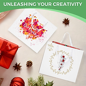 MOXARYSU White Gift Bags With Handles: 16x6x12 Inch 3pcs Extra Large White Paper Gags Bulk For Party Shopping Birthday Wedding