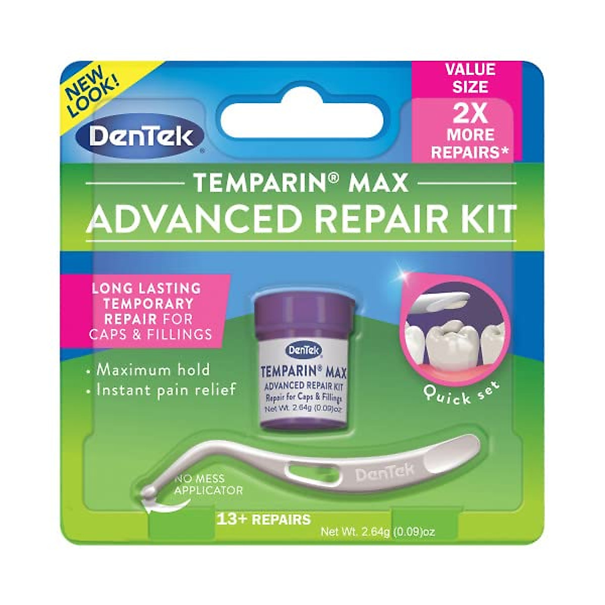 DenTek Temparin Max Caps and Filling Repair Kit 13+ Repairs 0.09 Ounce (Pack of 2)