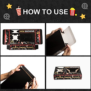 Pecopcock 20 Pcs Movie Night Paper Snack Trays Movie Night Party Favors Cinema Theme Party Birthday Party Supplies Red Carpet Party Family Movie Popcorn&Drink&Candy Box