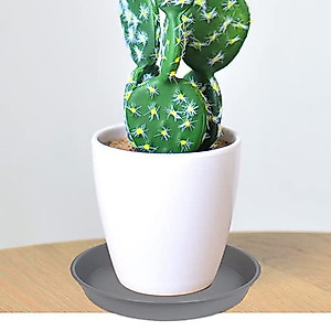 Angde 2 Pack of Plant Saucer 16 17 inch, Plastic Plant Saucers 17" Round, Flower Trays for Indoors Outdoor, Plant Drip Trays for Pots, Plant Water Tray for Planter 14-18" (17", Gray)