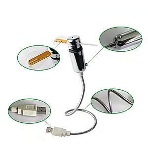 SAYTAY Small USB Fan with Real Time Clock and Temperature Display, Personal Portable USB LED Clock Fan, USB Funny Toy Gadgets Gifts for Men Women Office Home (RGB)