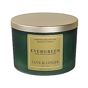 Evergreen Candle | Pine Candle | Luxury Soy & Beeswax Scented Candles for Home | 16 oz. Large Jar Candles | Christmas Candles | Winter Candle | Organic Gifts for Her