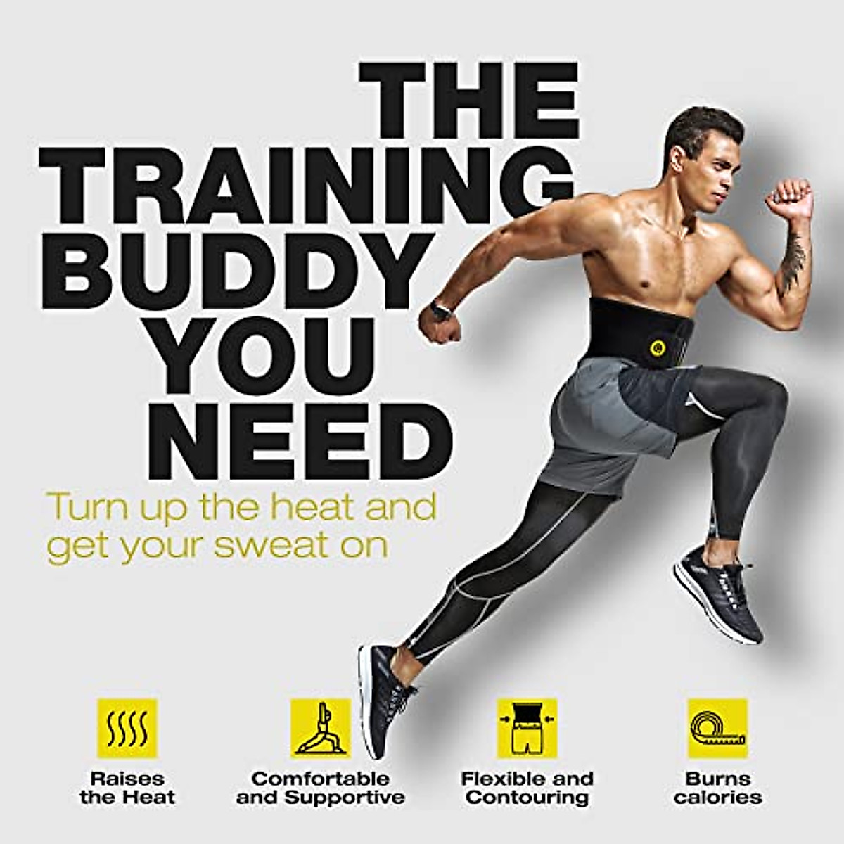 ActiveGear Waist Trimmer Belt for Stomach and Back Lumbar Support, Medium: 8" x 42" - Yellow