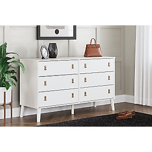 Signature Design by Ashley Aprilyn Farmhouse 6 Drawer Dresser, Whitewash