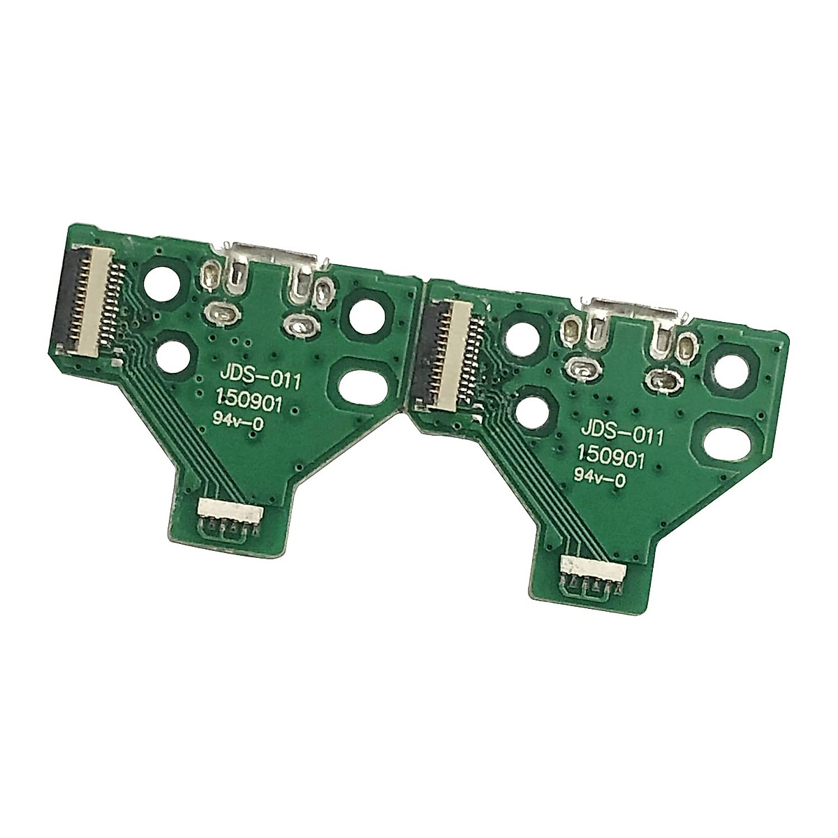 FainWan 2pcs J-D-S-011 Replacement Charging Port Assembly 12 Pin for PS4 DualShock 4, Micro USB Adaptor Charger Socket Board Connector Module for Playstation DS4 Controller, Flex Cable