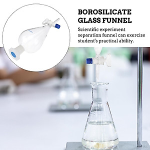 Separatory Funnel Pear Funnels, 125ml Thickened Glass Separating Funnel, Leak-Proof Screw Cap, Stopcock Style and Logo Color Random, Lab Glassware