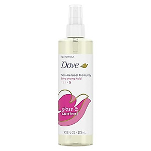 Dove Non-Aerosol Hairspray Gloss & Control for Extra Strong Hold Hairspray Protects Against Damp or Humid Conditions 9.25 oz