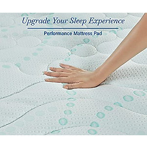 3-Zone Cooling Queen Mattress Pad, Quilted Mattress Pad Queen Size, Deep Pocket Fits 8-20 Inch Mattress