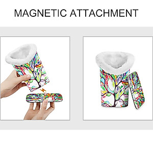 Fintie Plush Lined Eyeglasses Holder with Magnetic Base- Premium Vegan Leather Glasses Stand Case, Love Tree