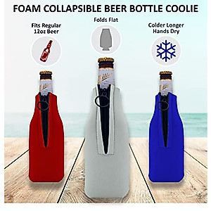 Blank Foam Beer Bottle Coolie (4 Pack, Red)