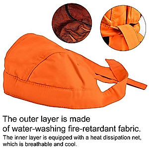 Washable Flame Retardant Fire Resistant Head Protective Welding Hat Bandana Type,Labor Insurance Welder Anti-scalding Hat Work Cap Welding Protective Equipment