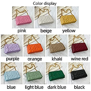Ladies Shoulder Bag-Black Shoulder Bag Messenger Bag Lingge Chain Bag Small Square Bag Envelope Womens Bag-Suitable for Shopping Banquets, Etc.